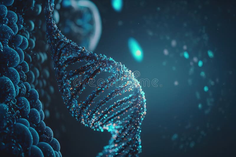 View Future Human DNA Molecules Under the Microscope. Concept of the ...