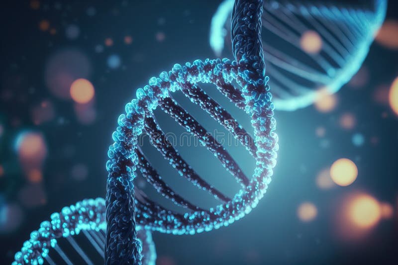 View Future Human DNA Molecules Under the Microscope. Concept of the ...