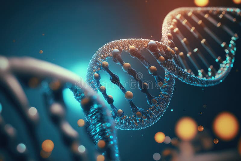 View Future Human DNA Molecules Under the Microscope. Concept of the ...