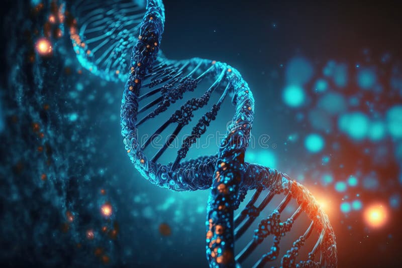 View Future Human DNA Molecules Under the Microscope. Concept of the ...