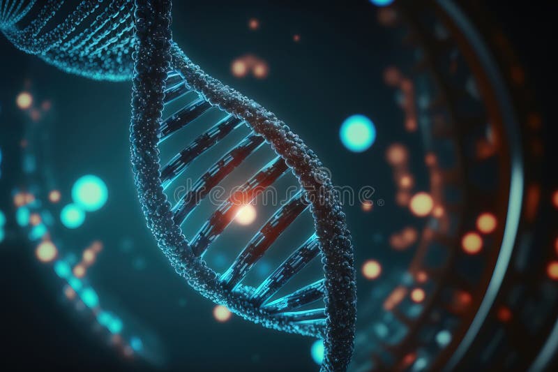 View Future Human DNA Molecules Under the Microscope. Concept of the ...