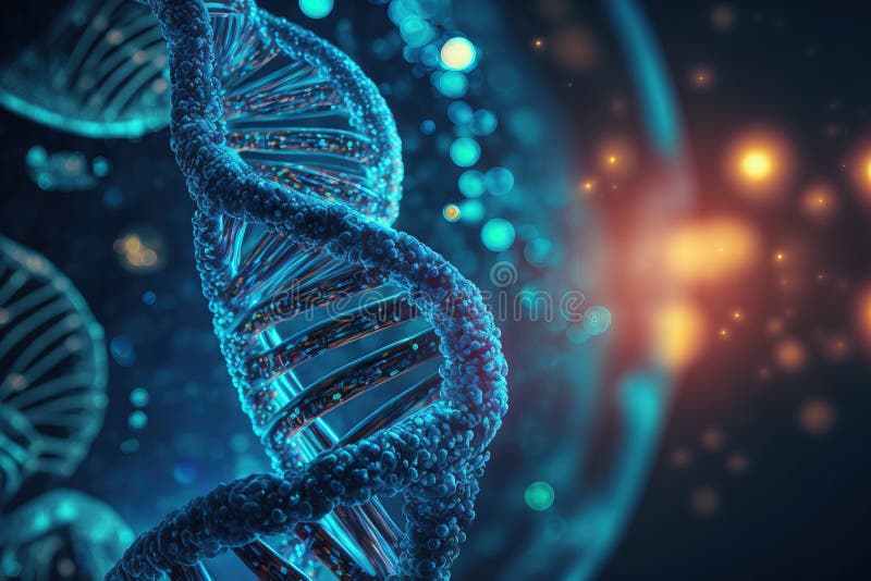 View Future Human DNA Molecules Under the Microscope. Concept of the ...