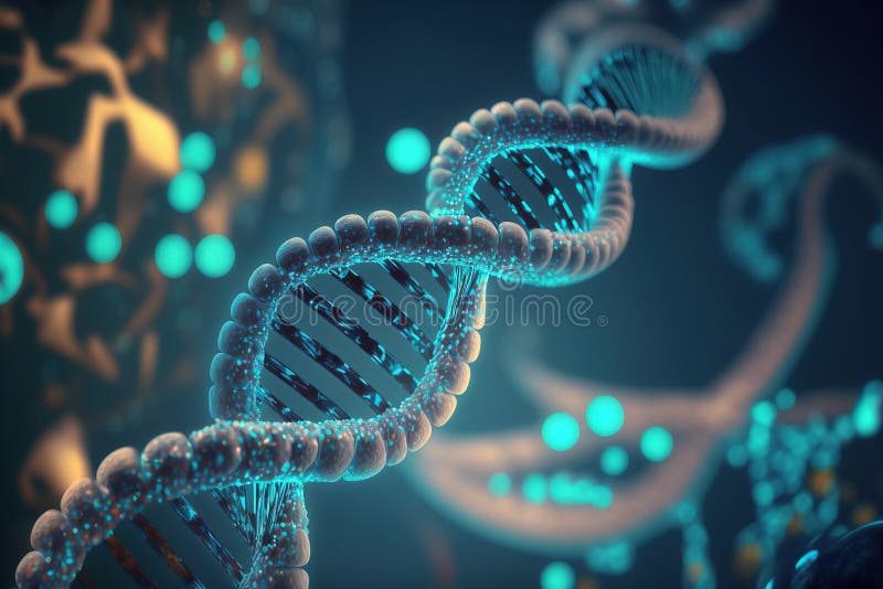 View Future Human DNA Molecules Under the Microscope. Concept of the ...