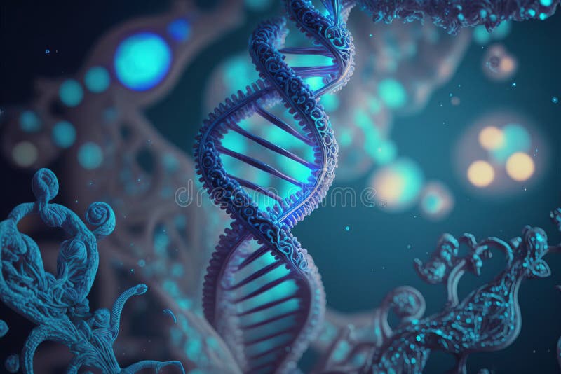 View Future Human DNA Molecules Under the Microscope. Concept of the ...