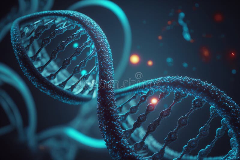 View Future Human DNA Molecules Under the Microscope. Concept of the ...