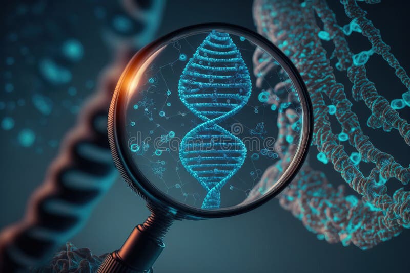 View Future Human DNA Molecules Under the Microscope. Concept of the ...