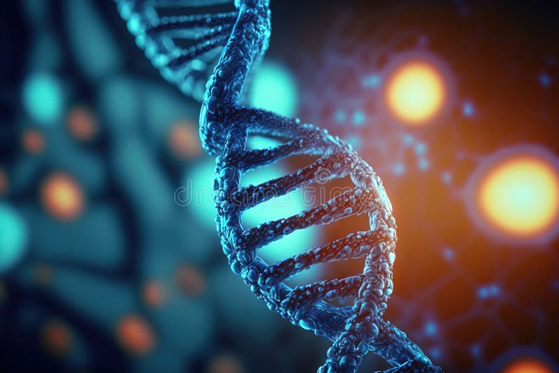 View Future Human DNA Molecules Under the Microscope. Concept of the ...