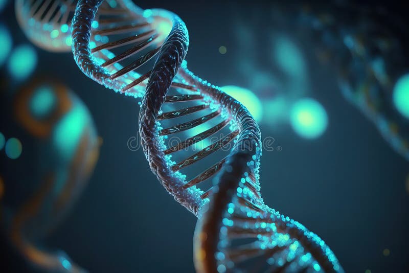 View Future Human DNA Molecules Under the Microscope. Concept of the ...