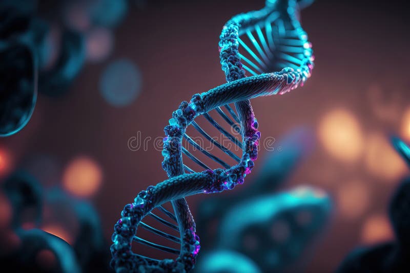 View Future Human DNA Molecules Under the Microscope. Concept of the ...