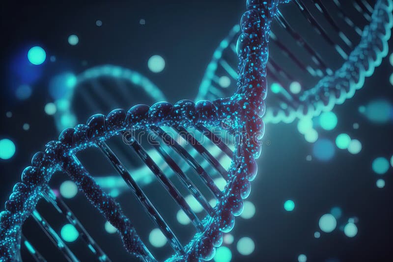 View Future Human DNA Molecules Under the Microscope. Concept of the ...
