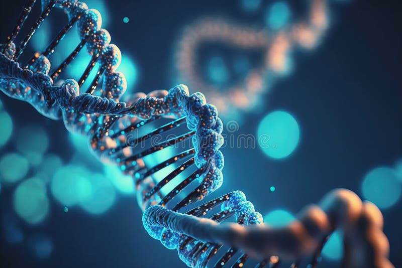 View Future Human DNA Molecules Under the Microscope. Concept of the ...
