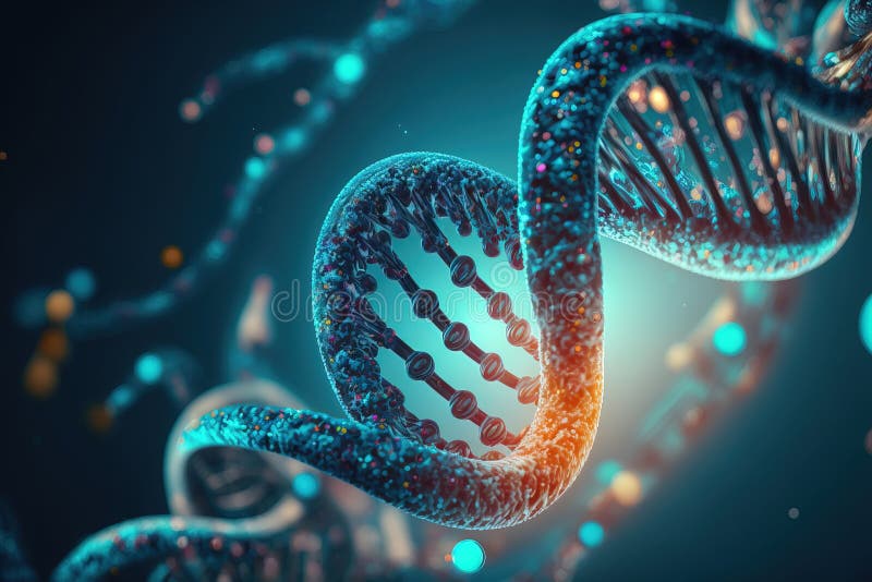 View Future Human DNA Molecules Under the Microscope. Concept of the ...