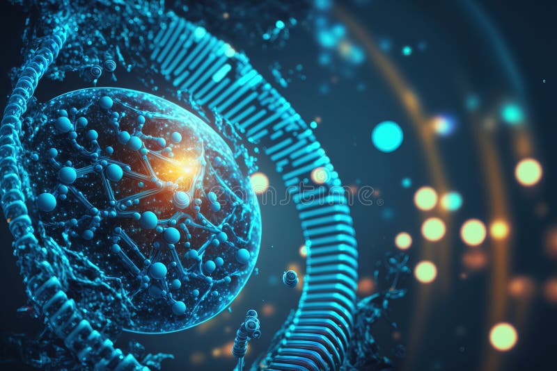 View Future Human DNA Molecules Under the Microscope. Concept of the ...