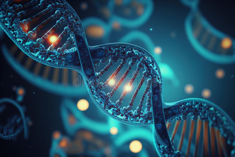 View Future Human DNA Molecules Under the Microscope. Concept of the ...