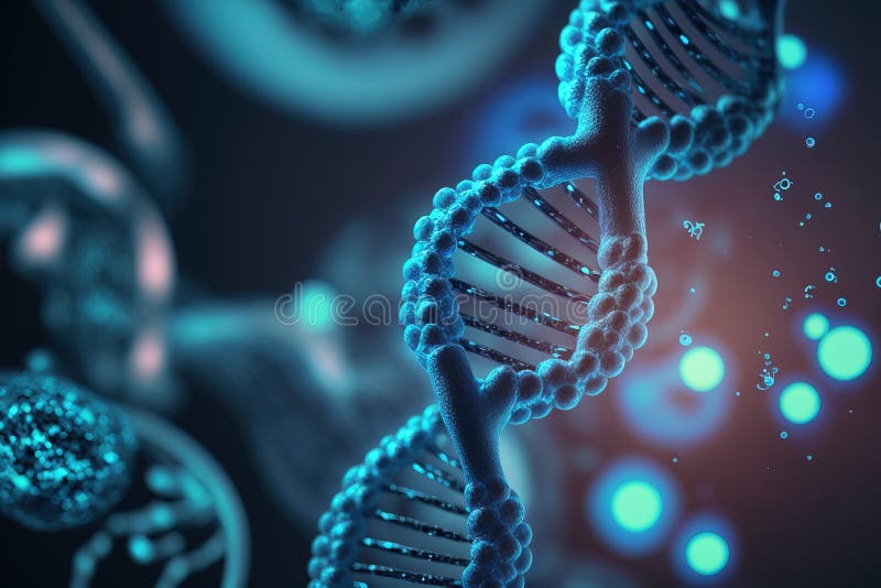 View Future Human DNA Molecules Under the Microscope. Concept of the ...