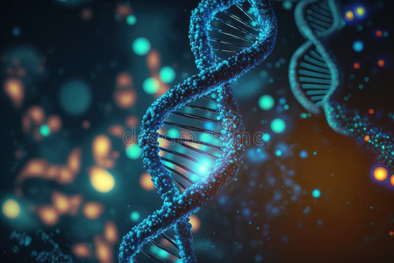 View Future Human DNA Molecules Under the Microscope. Concept of the ...