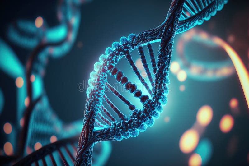 View Future Human DNA Molecules Under the Microscope. Concept of the ...