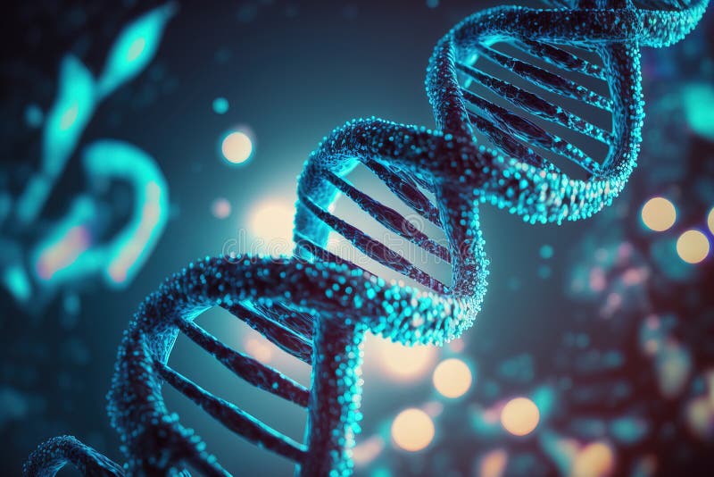 View Future Human DNA Molecules Under the Microscope. Concept of the ...