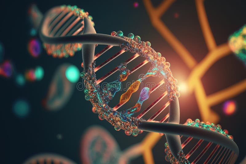 View Future Human DNA Molecules Under the Microscope. Concept of the ...