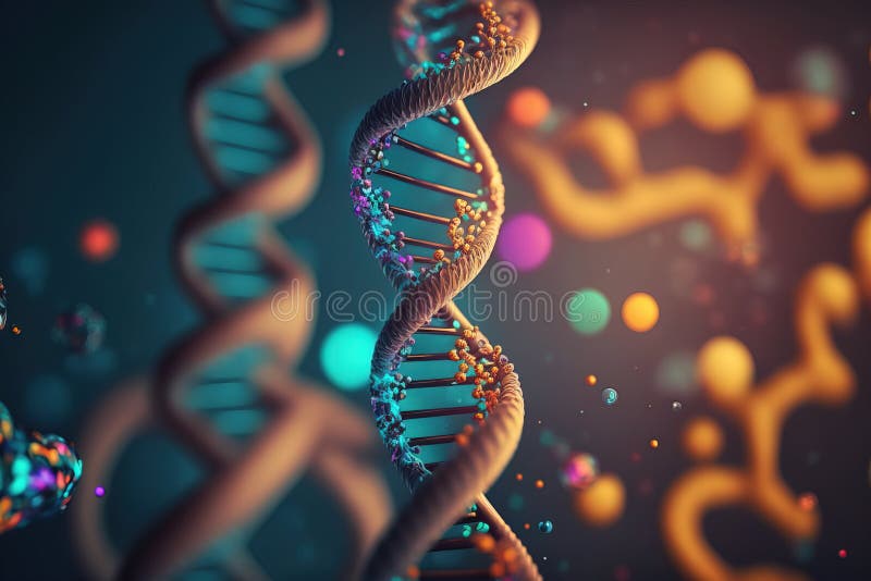 View Future Human DNA Molecules Under the Microscope. Concept of the ...