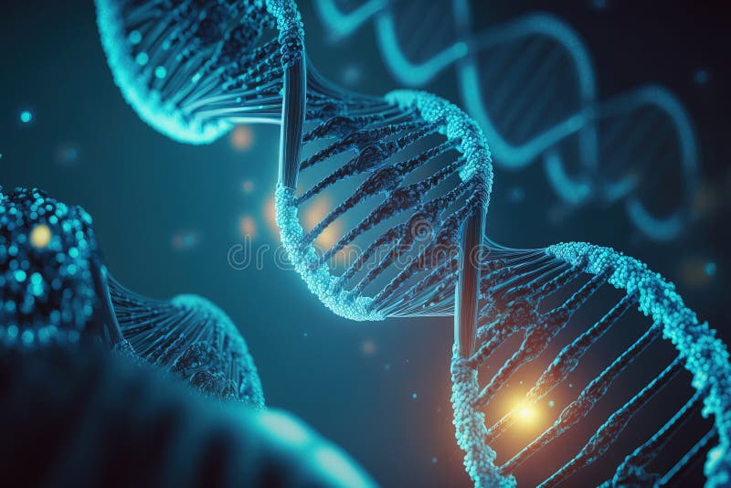 View Future Human DNA Molecules Under the Microscope. Concept of the ...