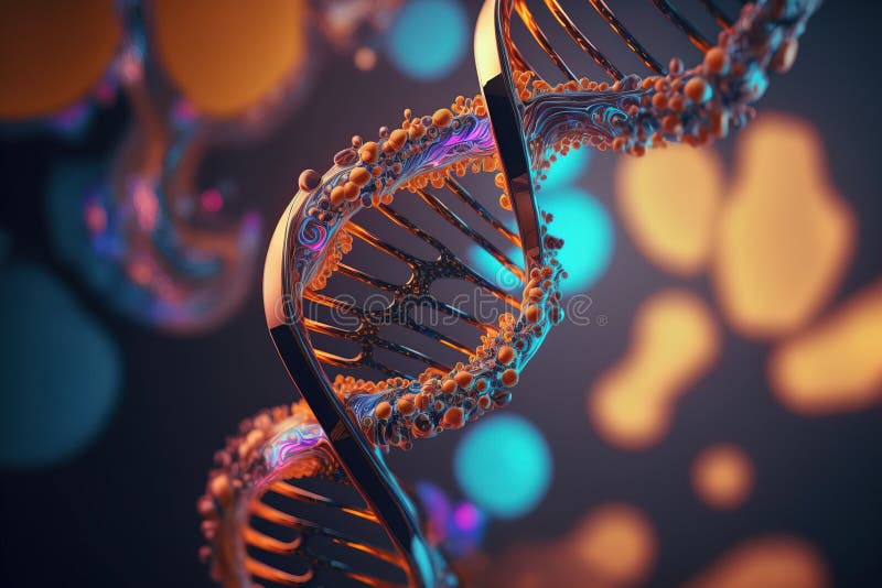 View Future Human DNA Molecules Under the Microscope. Concept of the ...