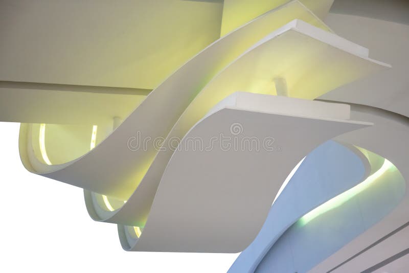 View of a Futuristic Ceiling with Modern Lighting. Stock Image - Image ...