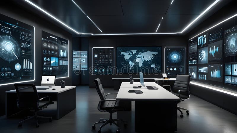 Futuristic Virtual Workspace with AI-driven Project Management Tools ...