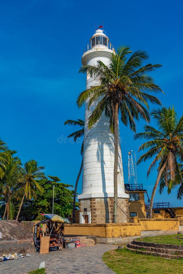 View of the Galle Lighthouse in Sri Lanka Stock Photo - Image of tree ...