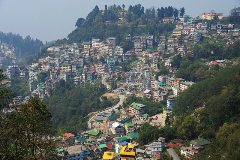View of Gangtok Town, Sikkim, India Stock Image - Image of view, asia ...