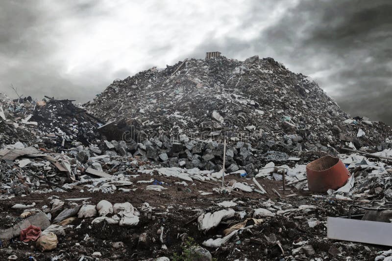 View of Garbage Dump Background Stock Image - Image of ecological ...