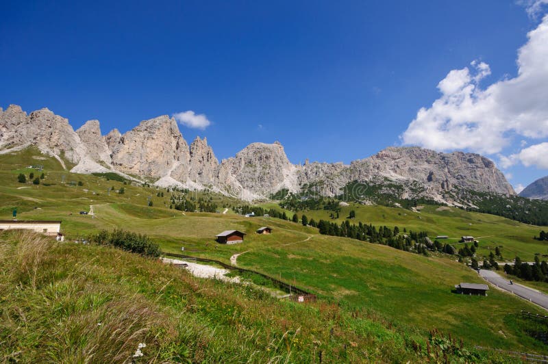 View from Gardena Pass - Dolomites, Italy Stock Image - Image of pass ...