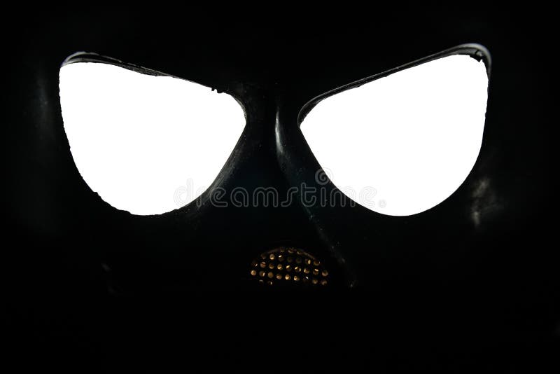 View through a Gas Mask from the First Person Isolated on a White ...