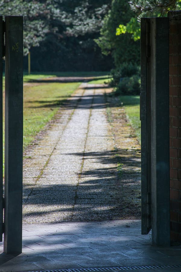 View through a Gate Onto a Footpath that Disappears into Blurring Stock ...