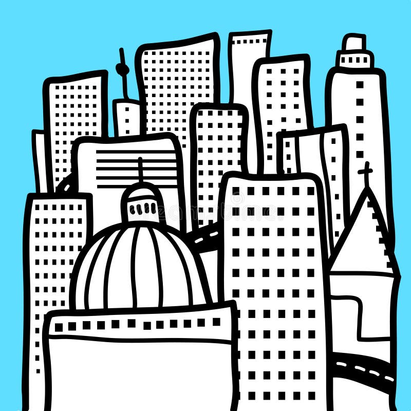 View of a generic city stock vector. Illustration of capitol - 13183181