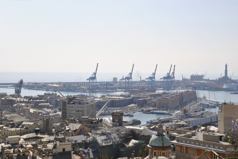 View on Genoa harbour stock photo. Image of global, international ...