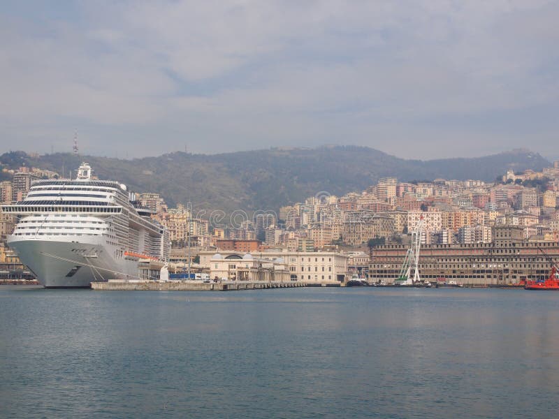 View of Genoa Italy from the Sea Stock Photo - Image of harbour ...