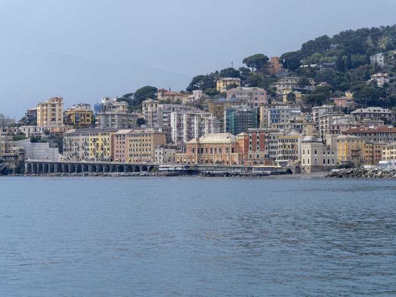 View of genova pegli stock image. Image of building - 247603621