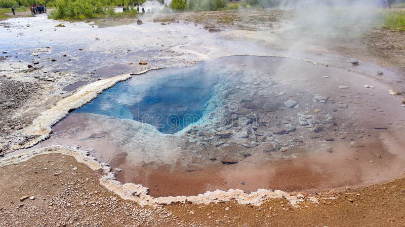 View at the Geothermal Field of Geysir in Iceland Stock Image - Image ...