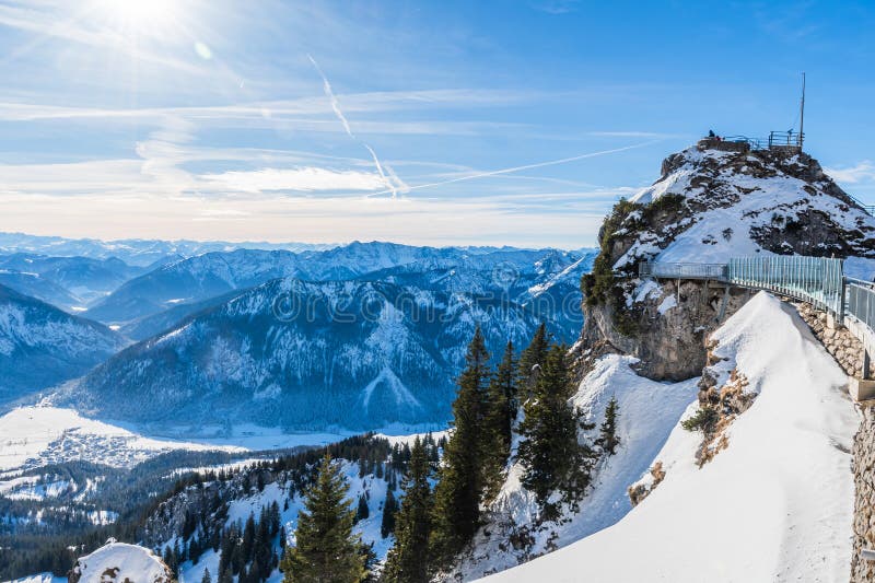 View of the German and Austrian Alps from the 1838 Meter High ...