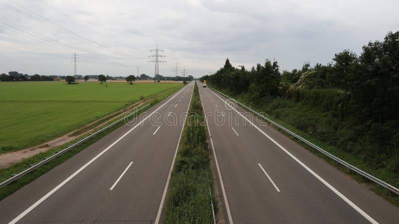 View of the German Autobahn from the Bridge Stock Photo - Image of ...