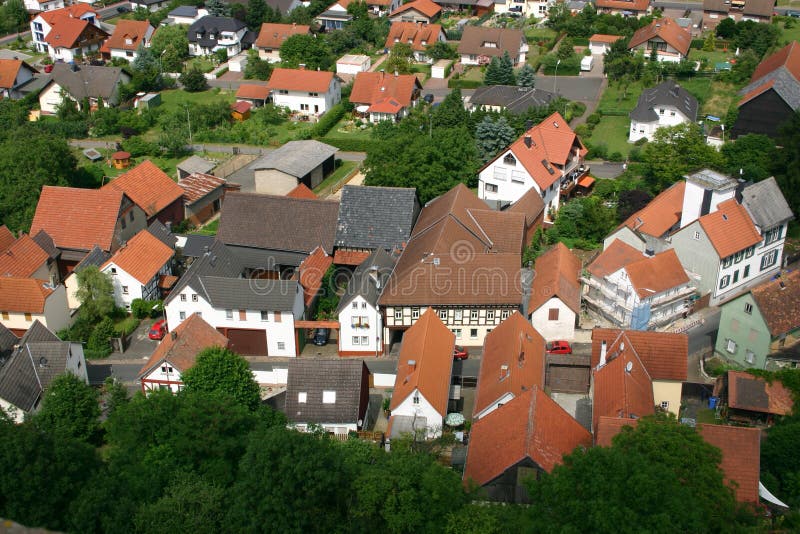 Old German Village Street in the Evening Stock Photo - Image of antique ...