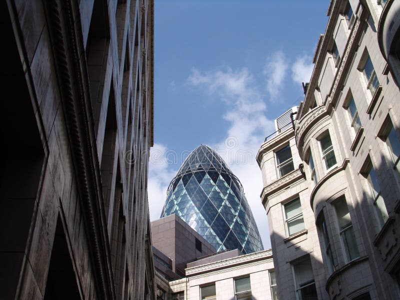 View of Gherkin building stock image. Image of street - 2236957