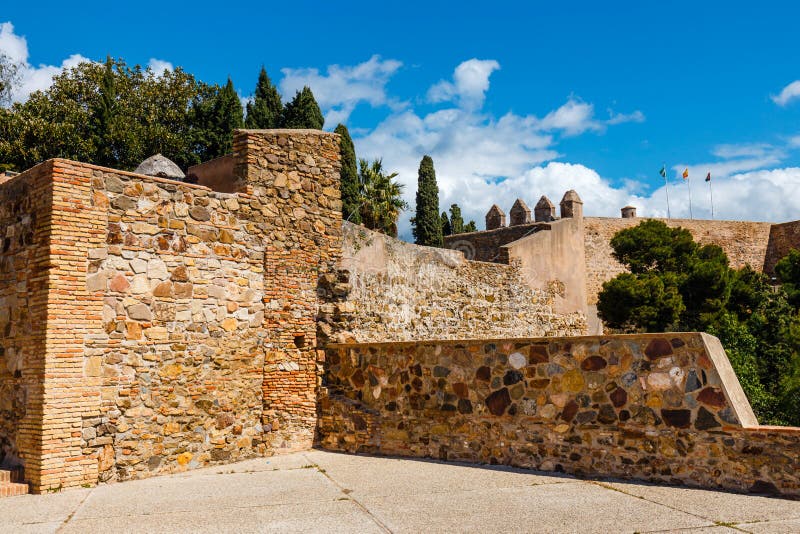 Gibralfaro Castle in Malaga, Spain Stock Photo - Image of building ...