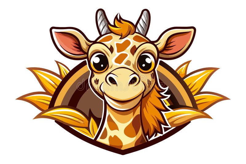 The Giraffe Logo is Suitable for Mascot Cartoon Emblems on a White ...