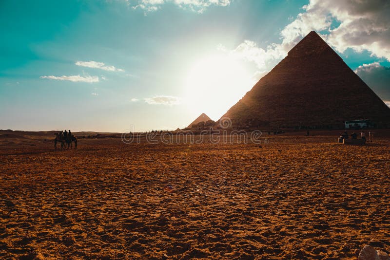 View of the Giza Pyramid in Cairo Egypt. One Large One in the ...