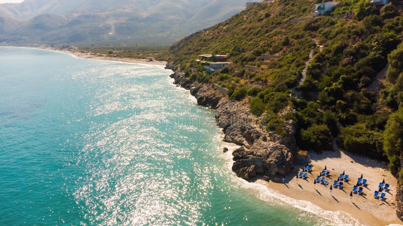 View of Gjipe Beach, Albania Stock Photo - Image of holiday, nature ...
