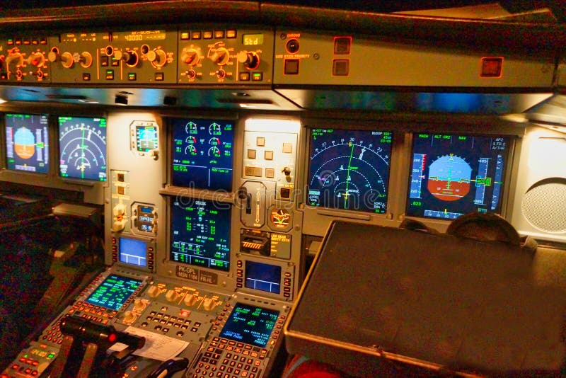 View Cockpit Panel and Instrument Stock Image - Image of system, pilot ...