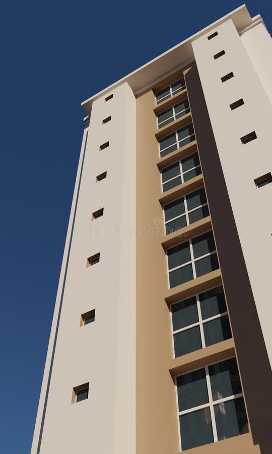 View of Glass and Window Modern Hotel Building Stock Illustration ...