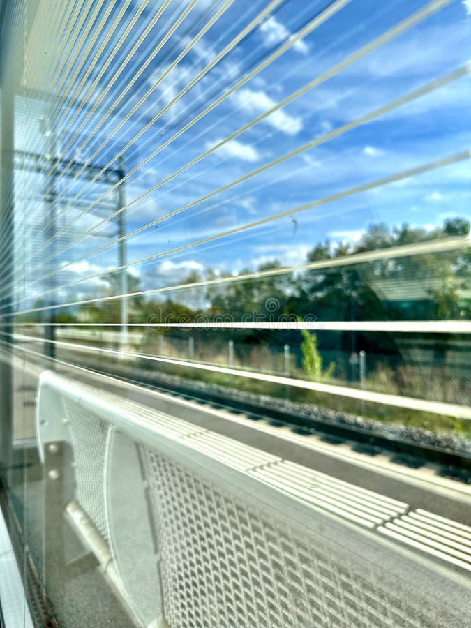 A View through a Glass Window on a Train Platform Stock Photo - Image ...